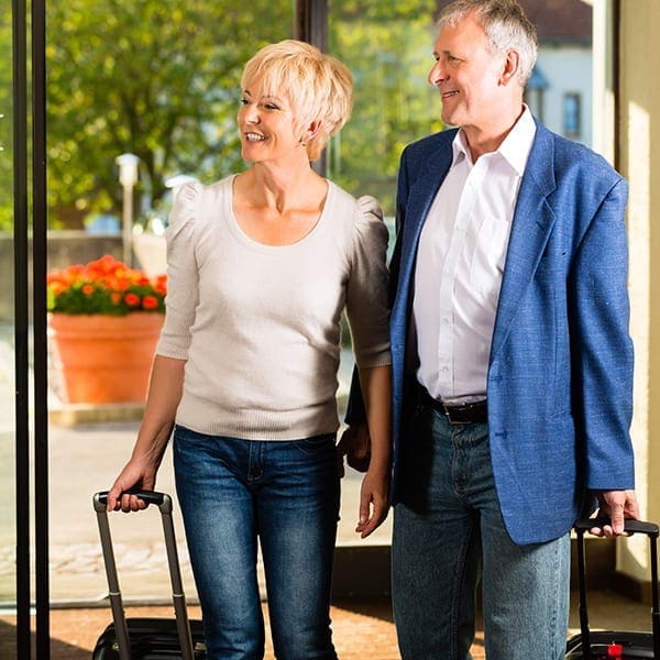 Elder adults staying in extended stay hotels